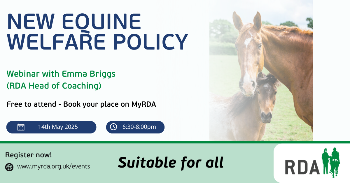 New Equine Welfare Policy (Webinar) - Riding for the Disabled ...