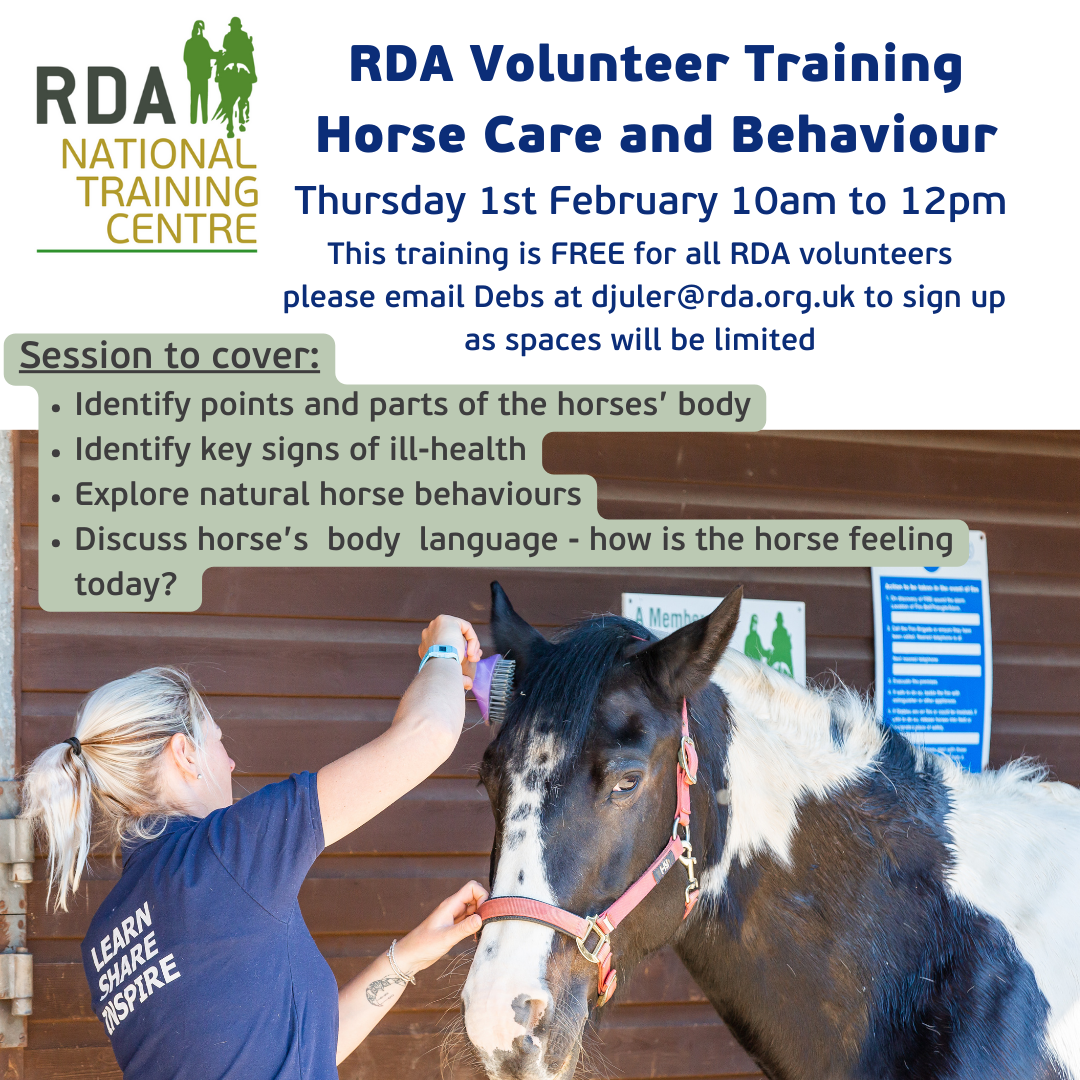 RDA Volunteer Training - Horse Care & Behaviour - Riding for the ...